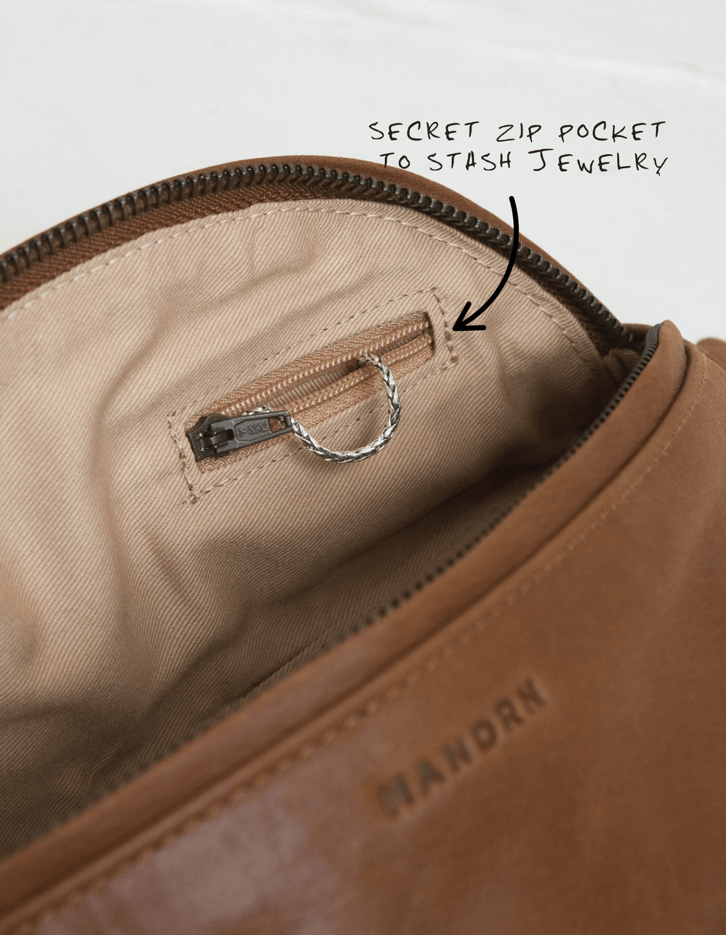 MANDRN | The Atlas- Tan Leather Fanny Pack