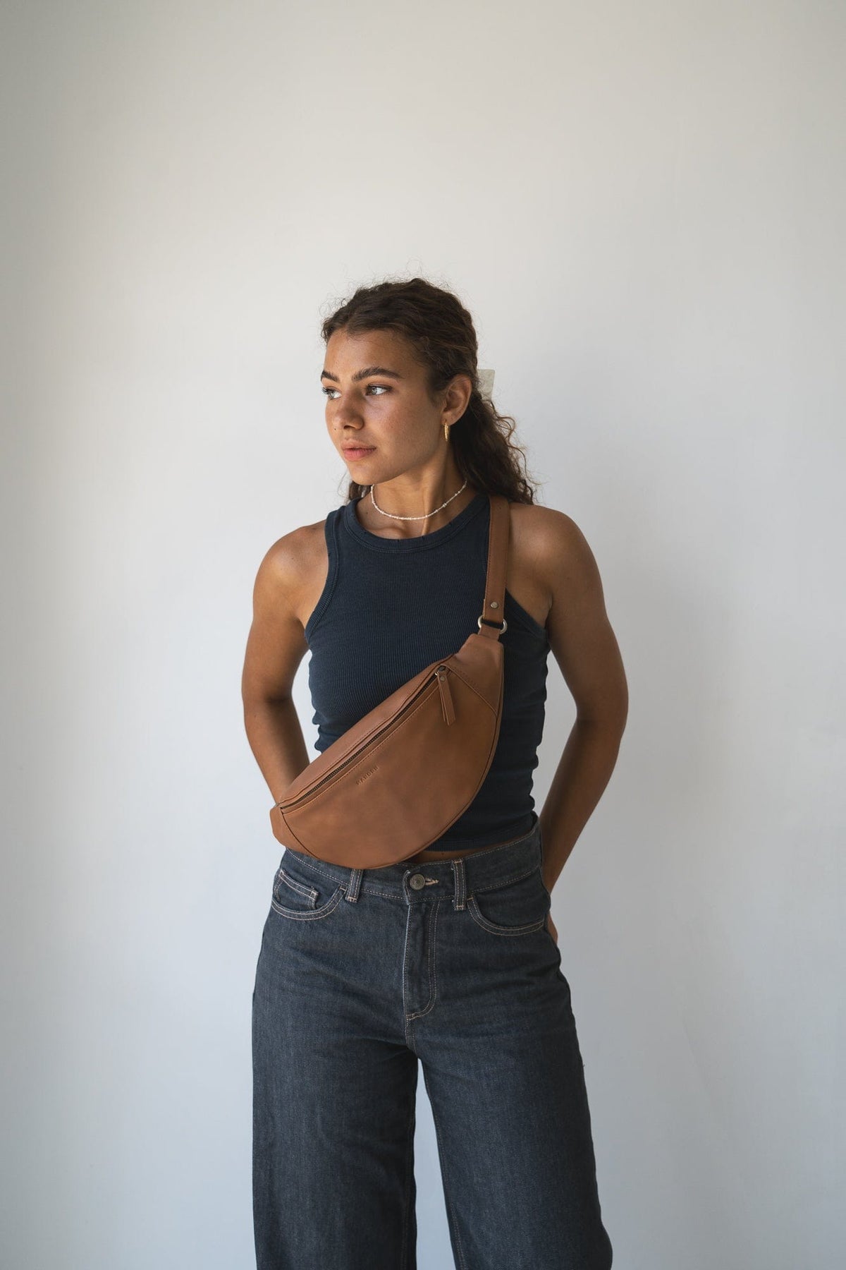 MANDRN | The Atlas- Tan Leather Fanny Pack