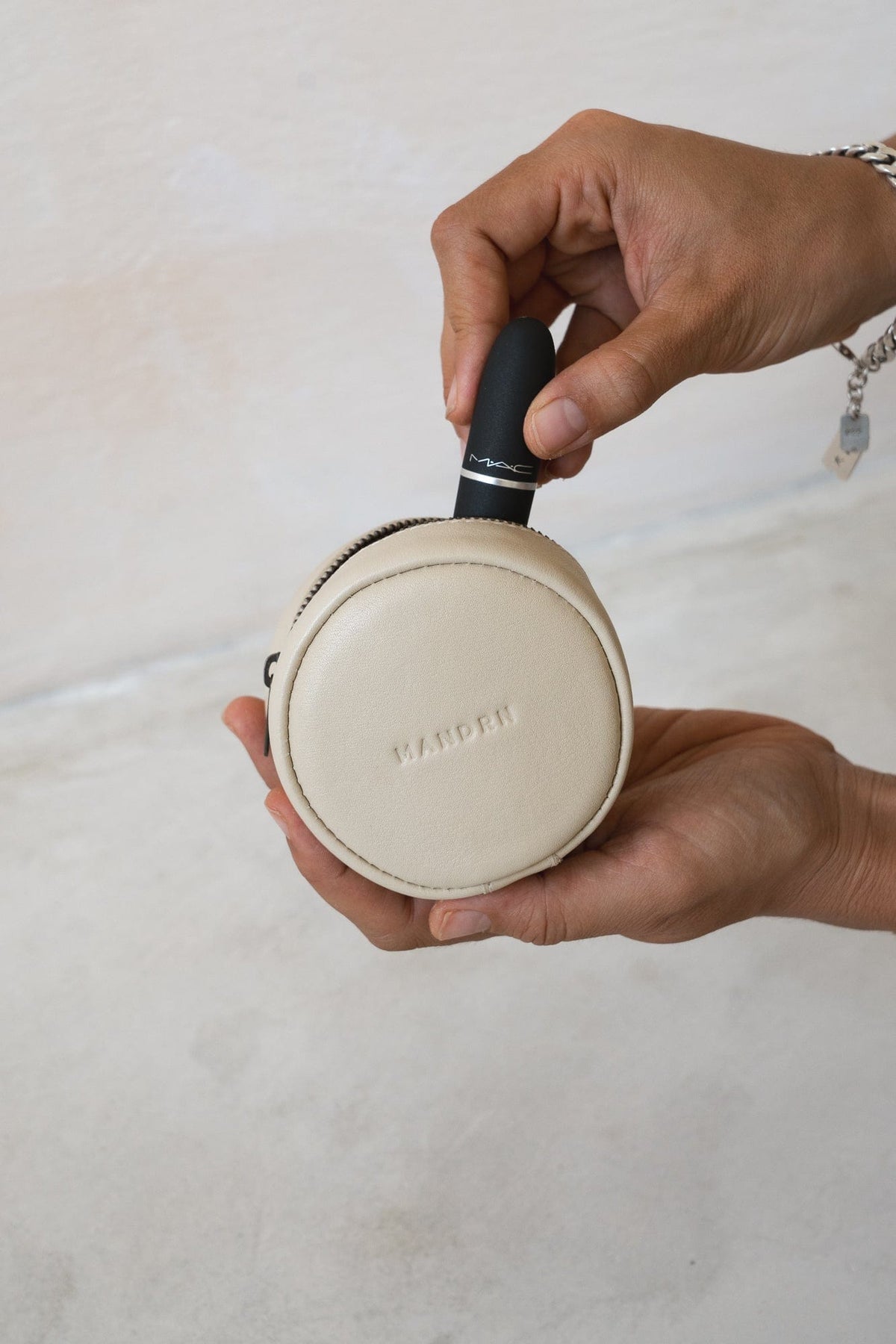 MANDRN | The Rover Circle Pouch - Bone Leather