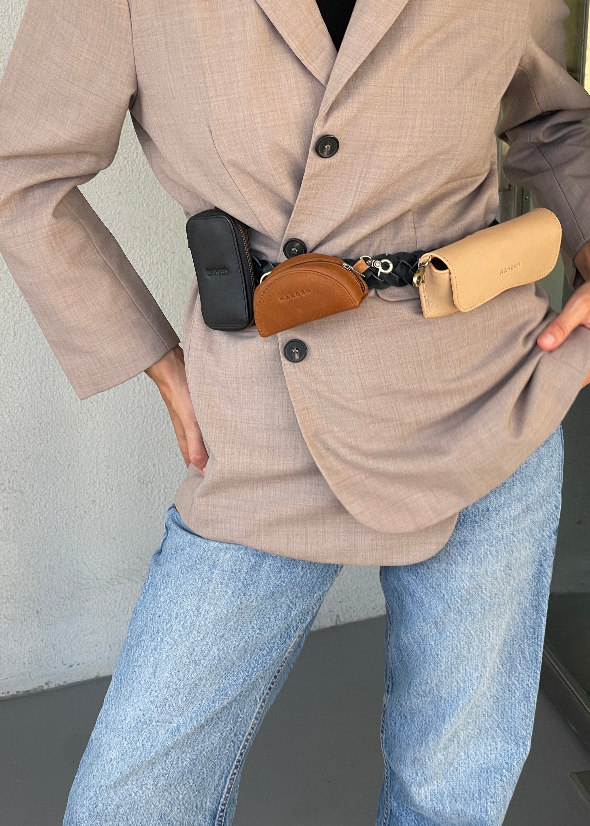 MANDRN | The Sol - Sand Leather Sunglasses Case