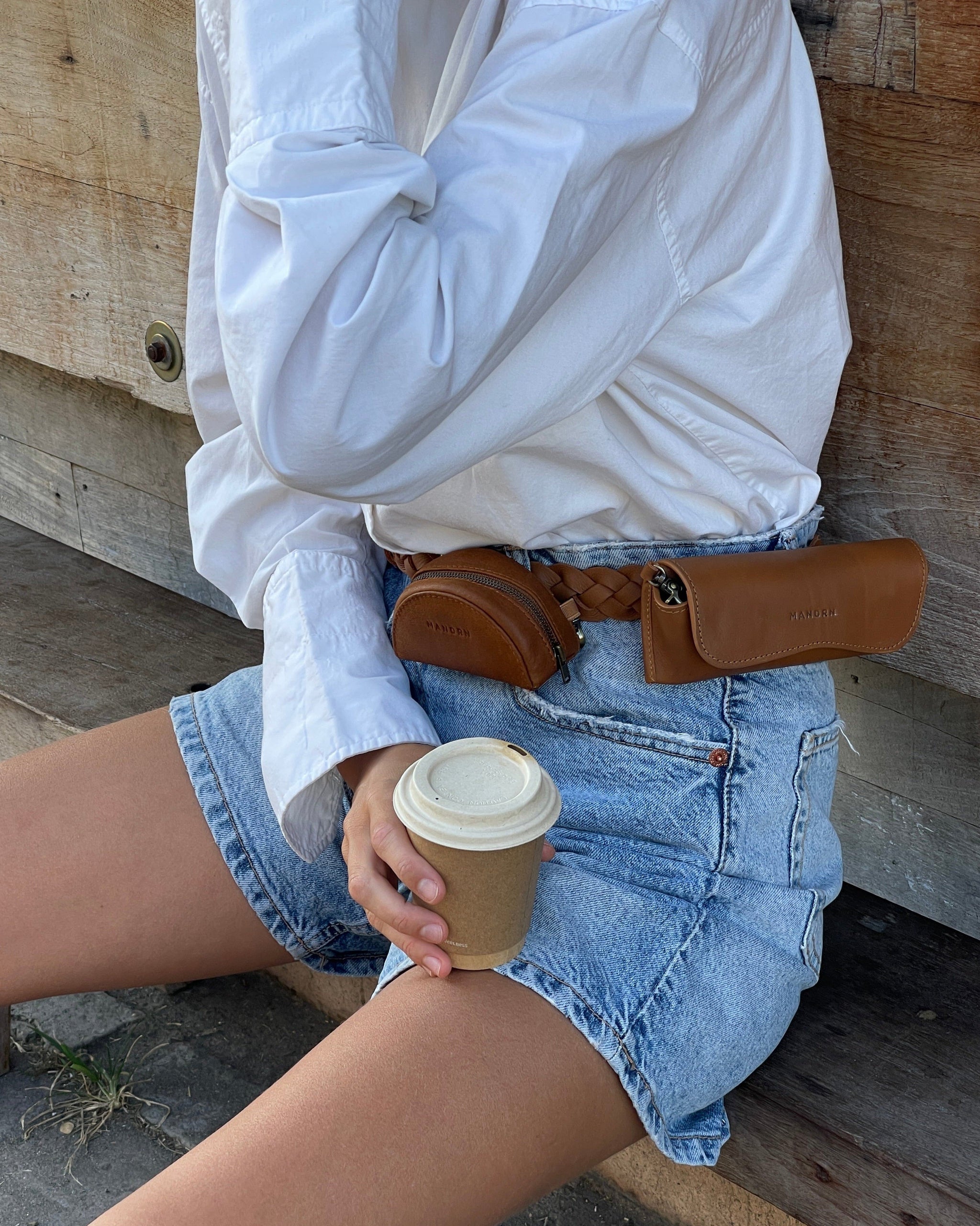 MANDRN | The Sol - Tan Leather Sunglasses Case