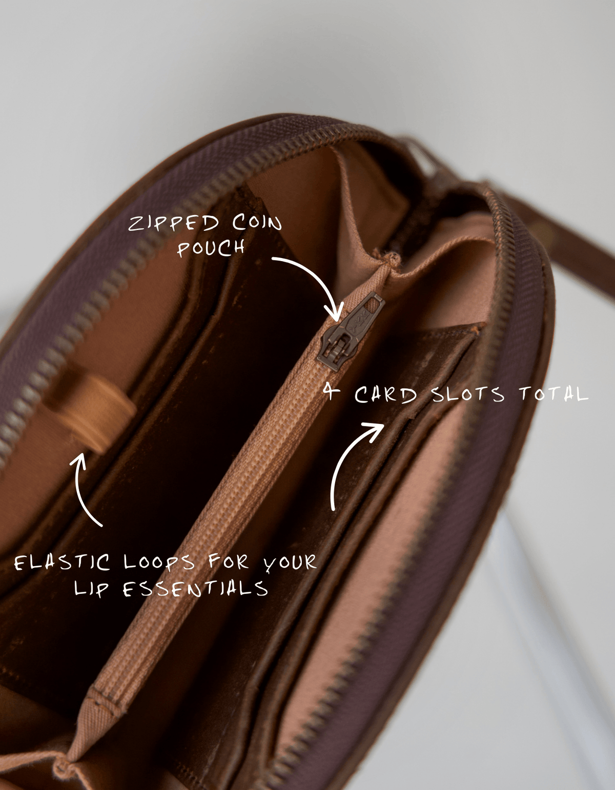 MANDRN | The Wedge - Saddle Brown Zipped Leather Wallet