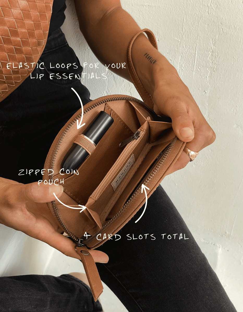 MANDRN | The Wedge - Tan Zipped Leather Wallet